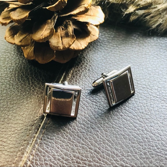SWANK | Accessories | Vintage Mens Swank Silver Plated Square Cuff ...
